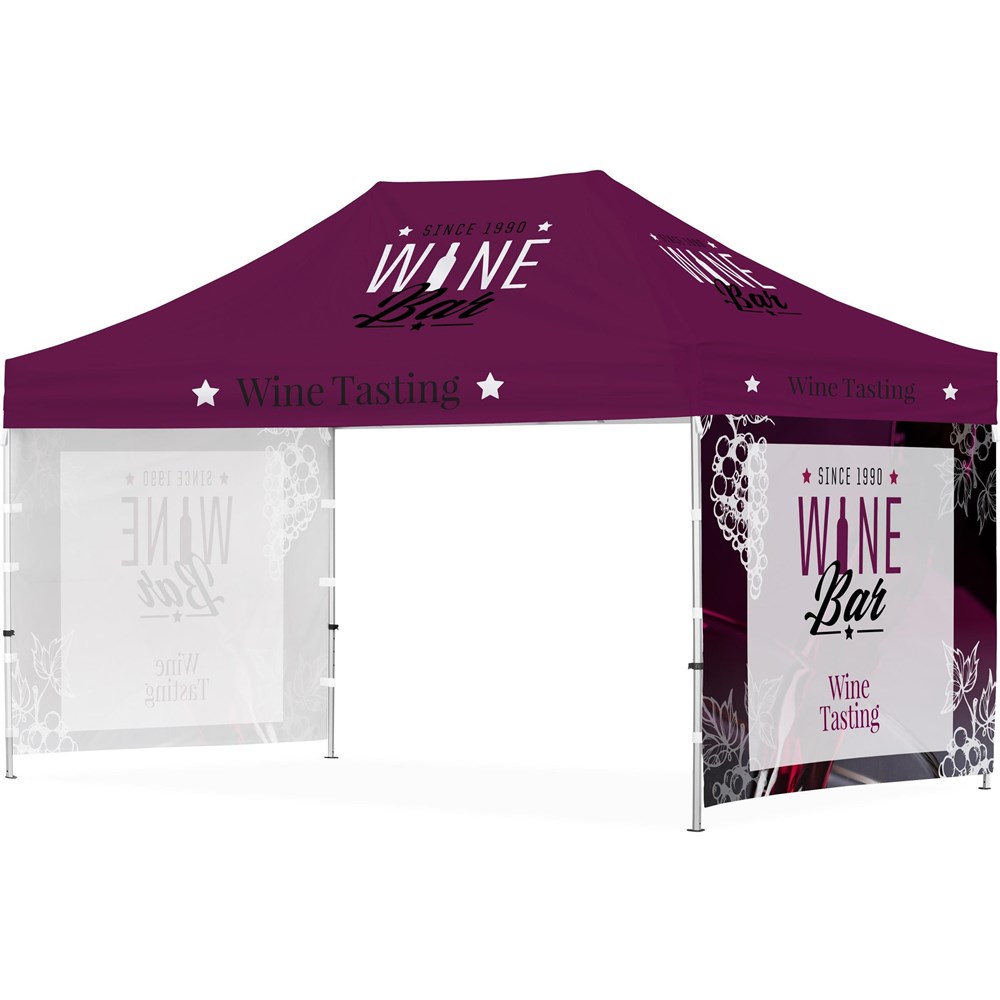 Ovation Sublimated Gazebo 4.5m X 3m – 2 Short Full-Wall Skins – Gift Africa